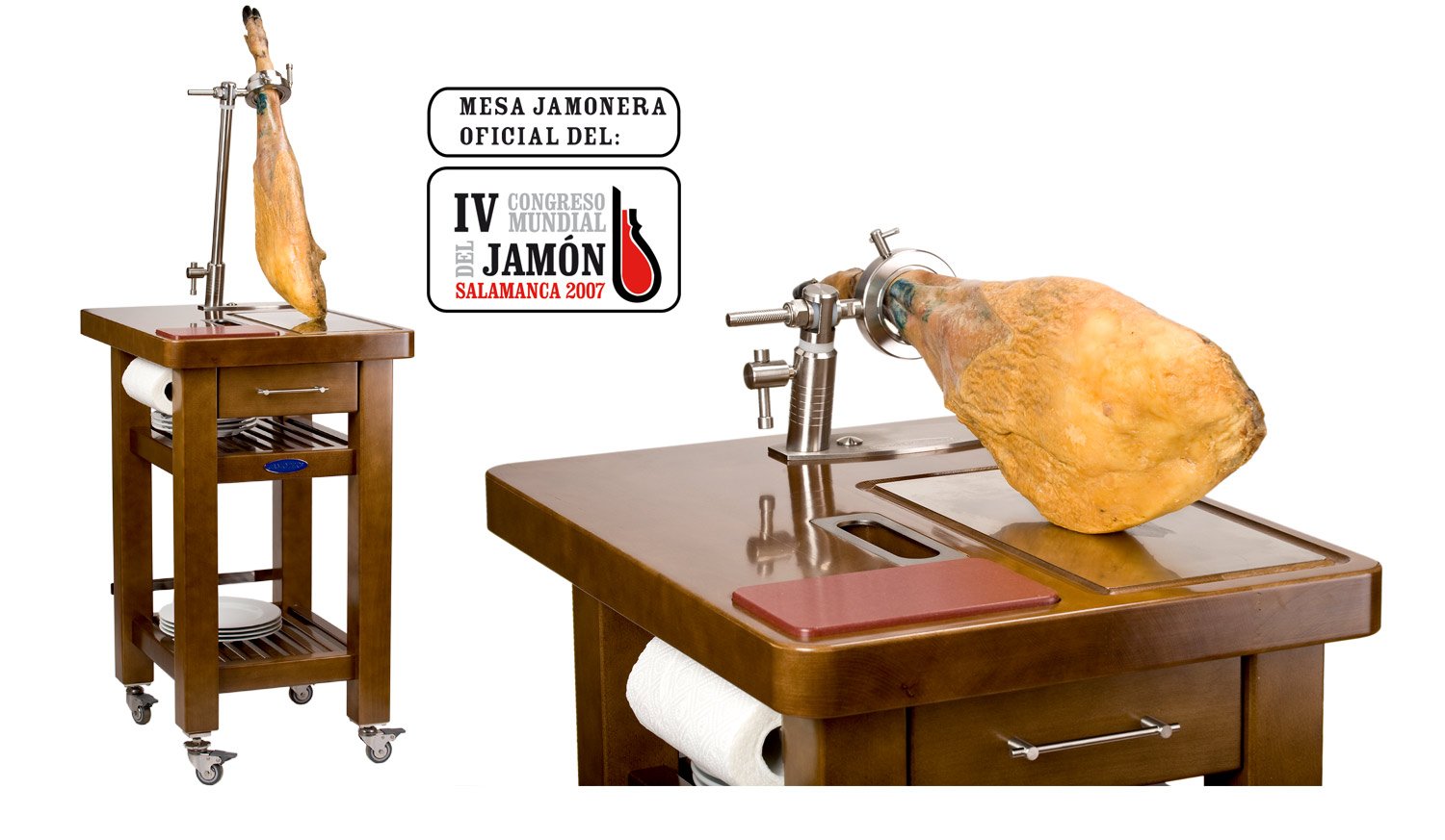Mesa jamonera Jamotec Élite con ruedas - ENVÍO GRATIS - Jamoneroshop